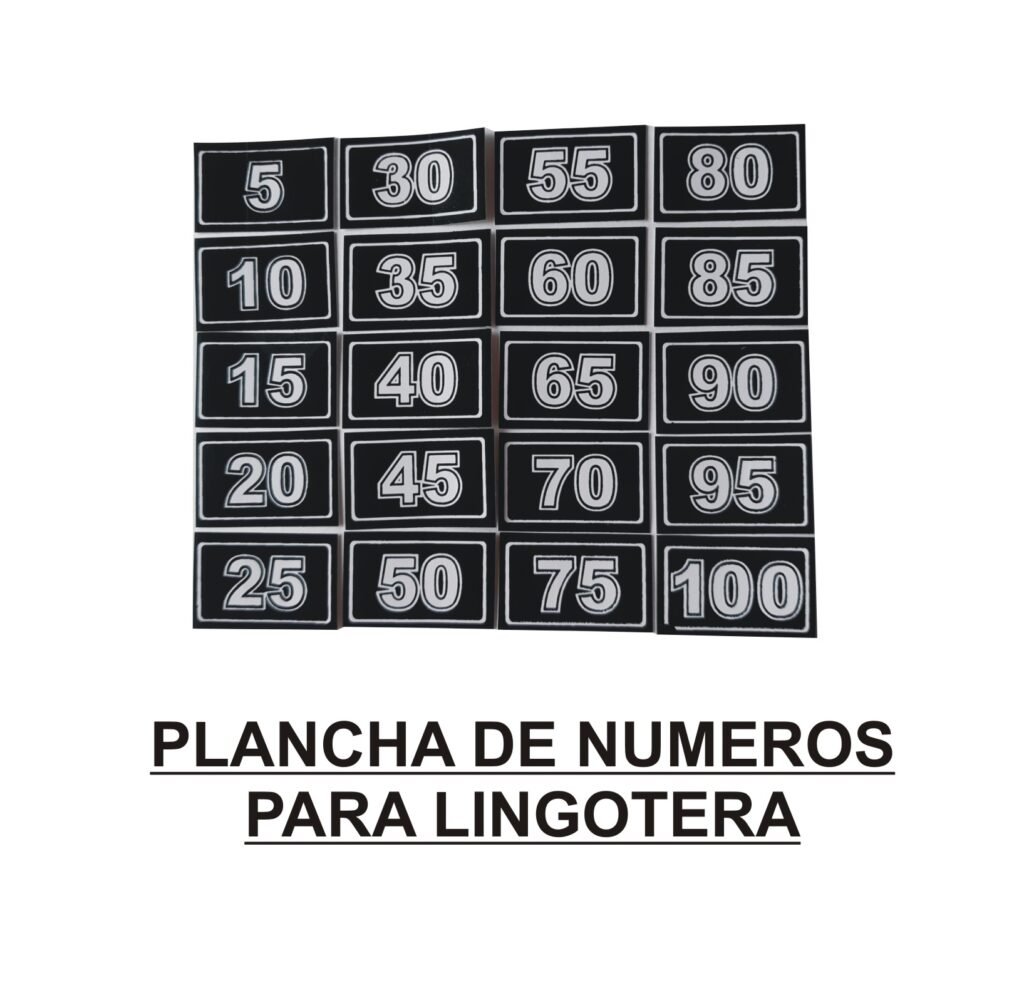 PLANCHA DE NUMEROS PARA LINGOTERA – Repuestos Gym